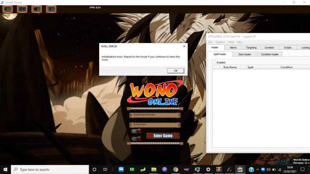 FATAL ERROR - Initialization error - Bug Reports - OTClientBot